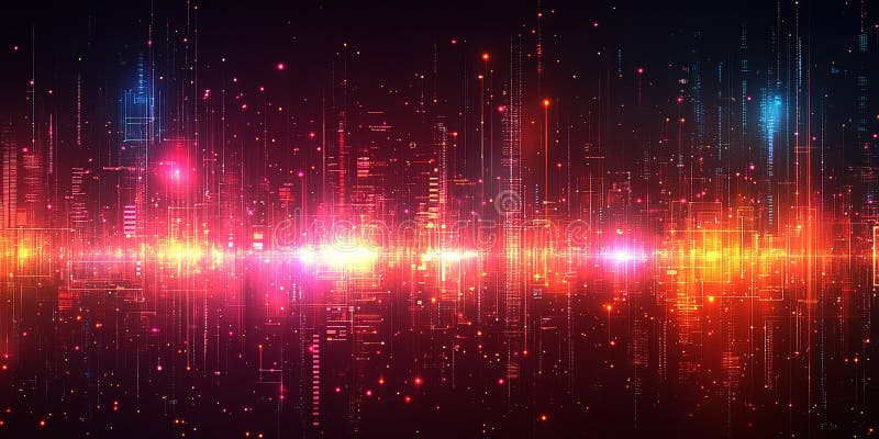 Visual Representation of Sound Waves with Vibrant Colors and Digital ...