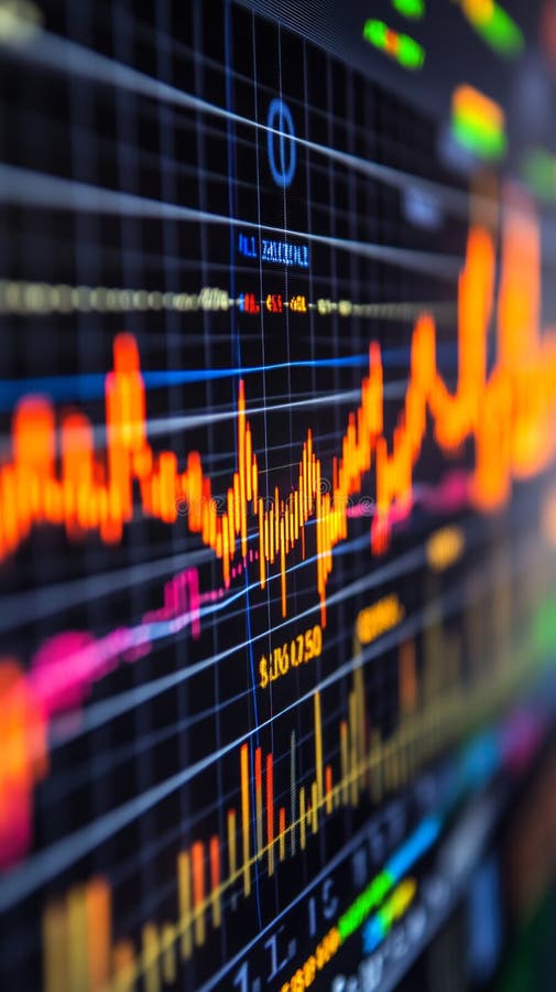 Visual Representation of Stock Market Activity Featuring a Colorful ...