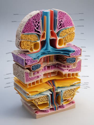 Detailed Stylized Anatomy Cross Section Showcasing Internal Structures ...