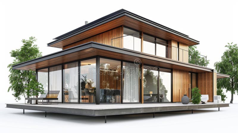 Visual Representation of Sustainable Home Design with Solar Panel ...