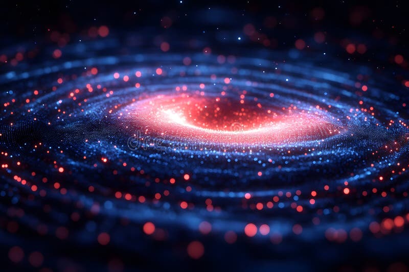 Futuristic Cosmic Energy Vortex with Red and Blue Particles - Sci-Fi ...