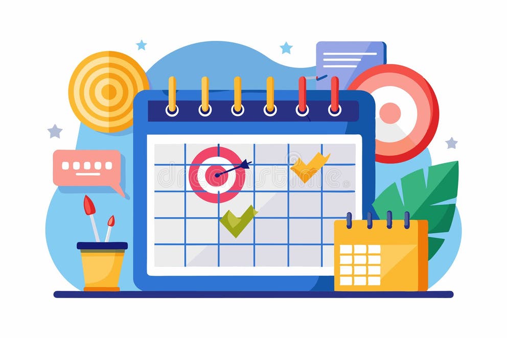 Visual Representation of a Target Planning Calendar Featuring Goals ...