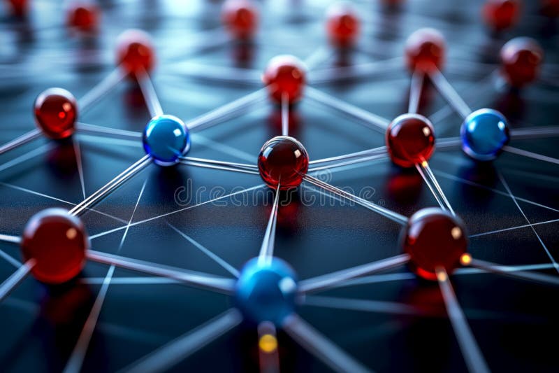 Visual Representation of Teamwork Symbolized through Interconnected Red ...