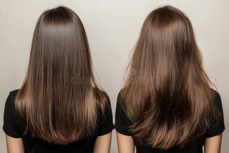 Comparison of Thin Hair Versus Thick Hair Showcasing Noticeable Volume ...