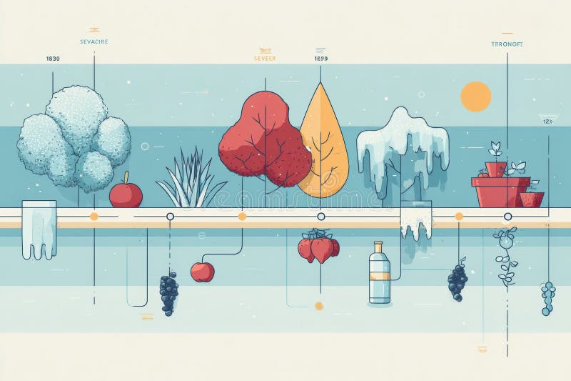 Timeline Illustrating the Process of Harvesting, Freezing, and Serving ...