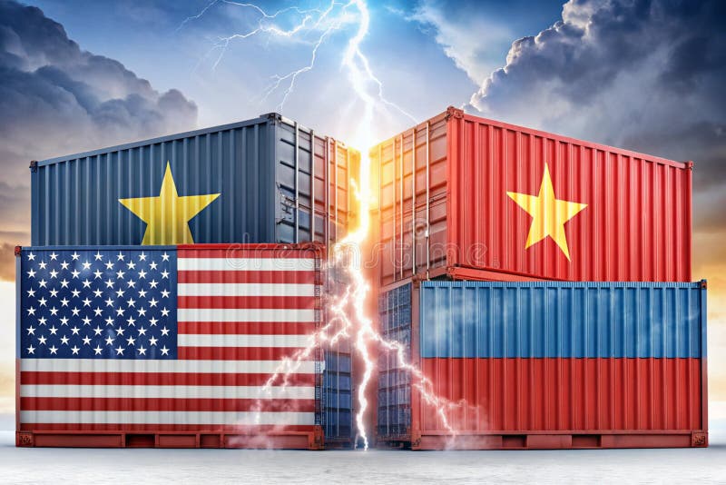Trade War between USA and China Concept Stock Illustration ...