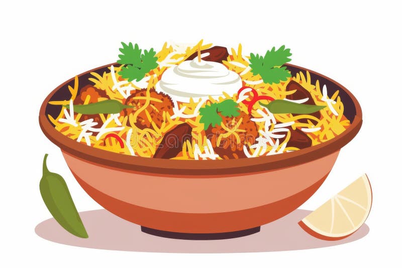 Pakistani Biryani Food Illustration Stock Illustration - Illustration ...
