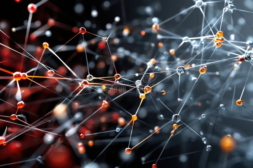 Visual Representation of Transparent Neural Net Structure with Sparks and Nodes Depicting ...
