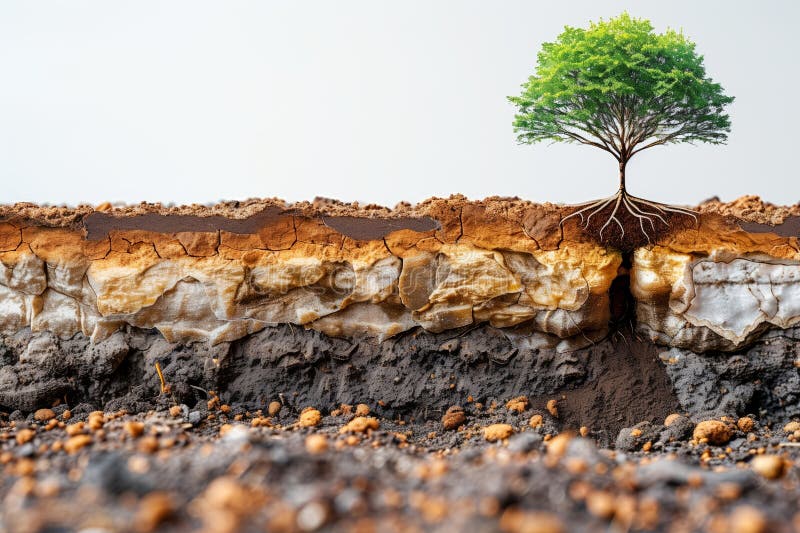 Visual Representation of Tree and Soil Layers Showing Growth and ...
