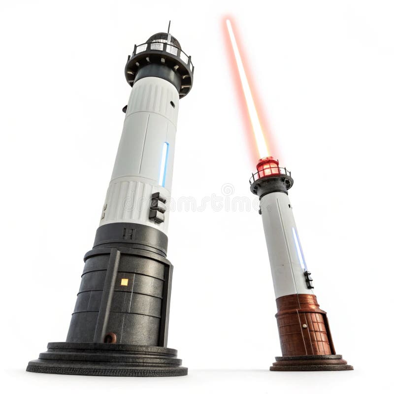 Two Forces Light Effect Isolated on White Background Stock Illustration ...