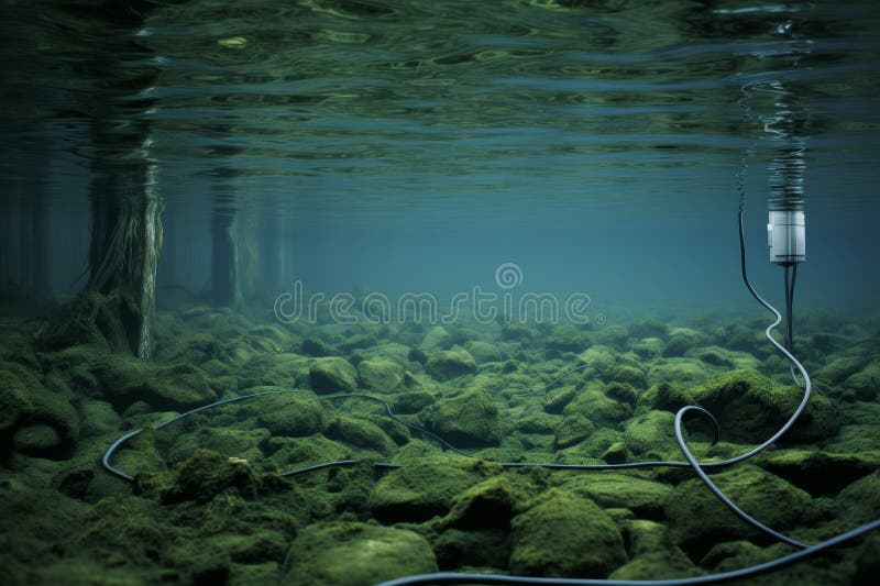 Visual Representation of an Underwater Network Cable Laid on the Ocean ...
