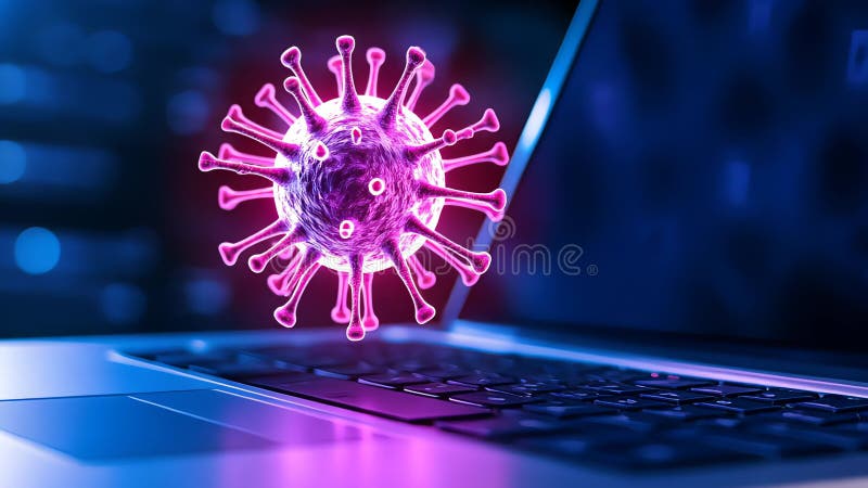 Visual Representation of a Virus Illustrating Cybersecurity Threats on ...