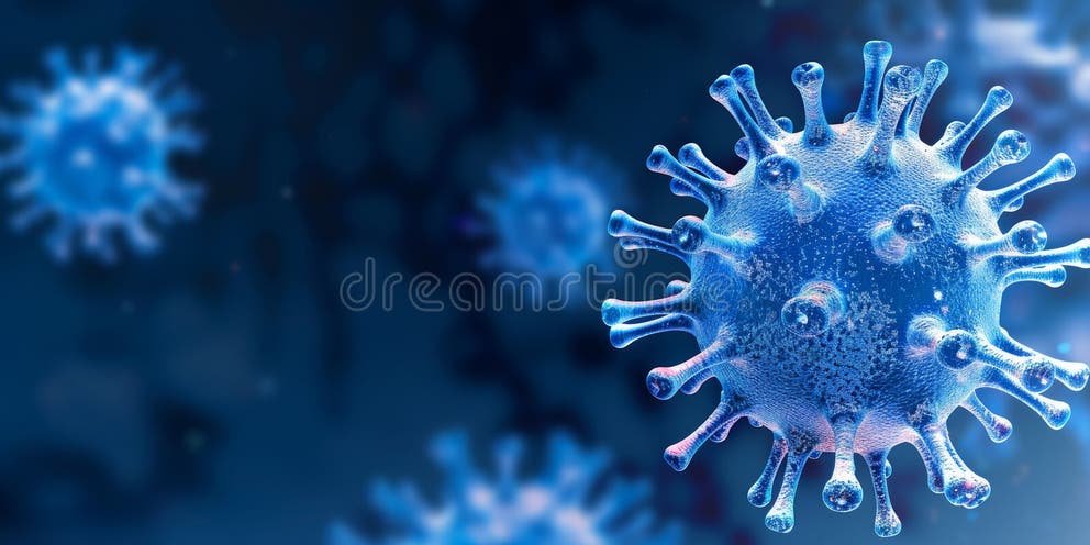 Visual Representation of Blue Virus Particles Showcasing Their ...