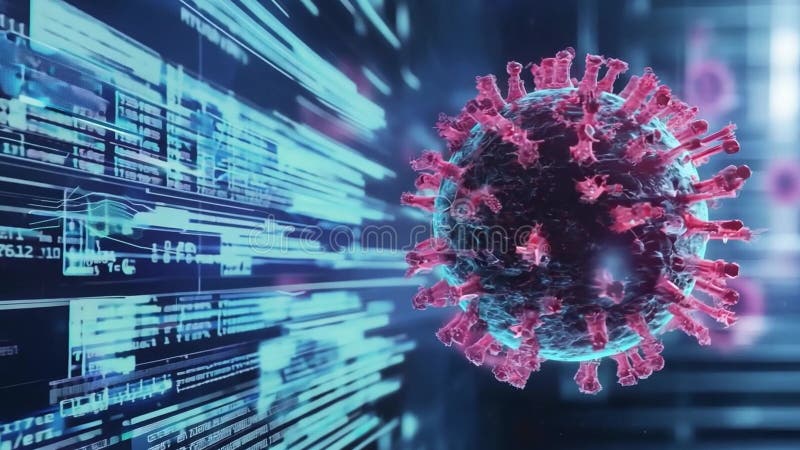 Visual Representation of Virus Structure Amidst Digital Data Streams ...