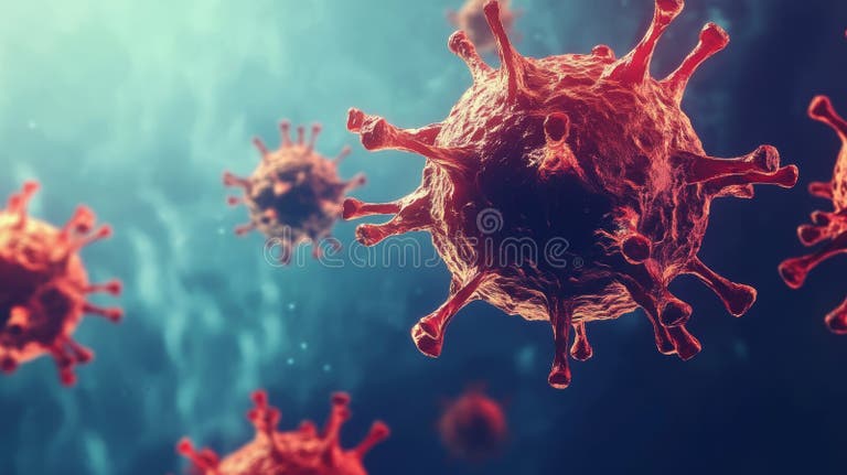 Visual Representation of Viruses in Microscopic Detail Showcasing ...