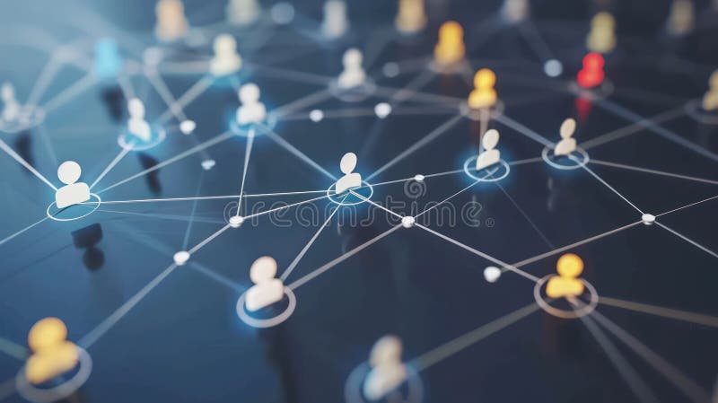 Interconnected Network of People Connecting with Each Other Stock ...