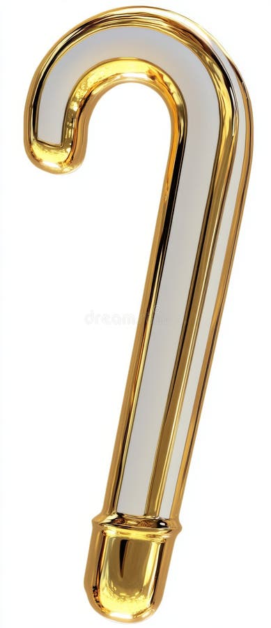 A Visual Representation of a White Gold Striped Candy Cane, Designed As ...