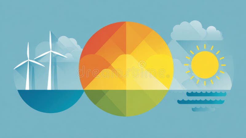 Comparison of Renewable Energy Sources Showcasing Wind, Solar, and ...
