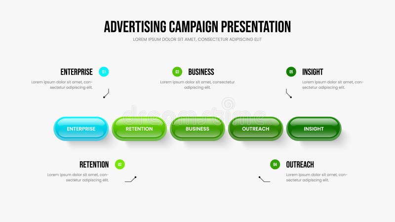 Visual Review 5 Element Infographic Presentation Design Stock Vector ...