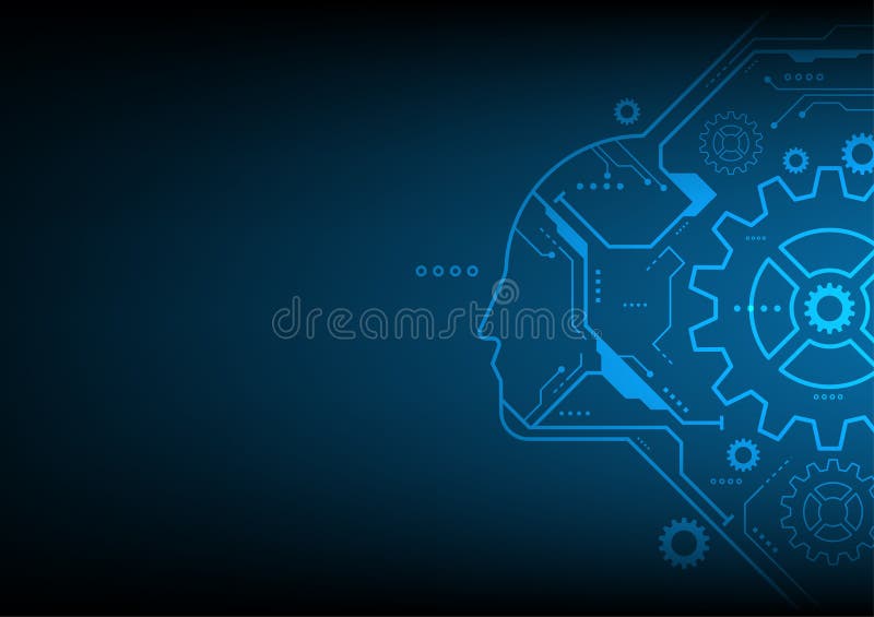 Visual Robot Interactive Communicate. Artificial Intelligent Programming Technology Cyberspace ...