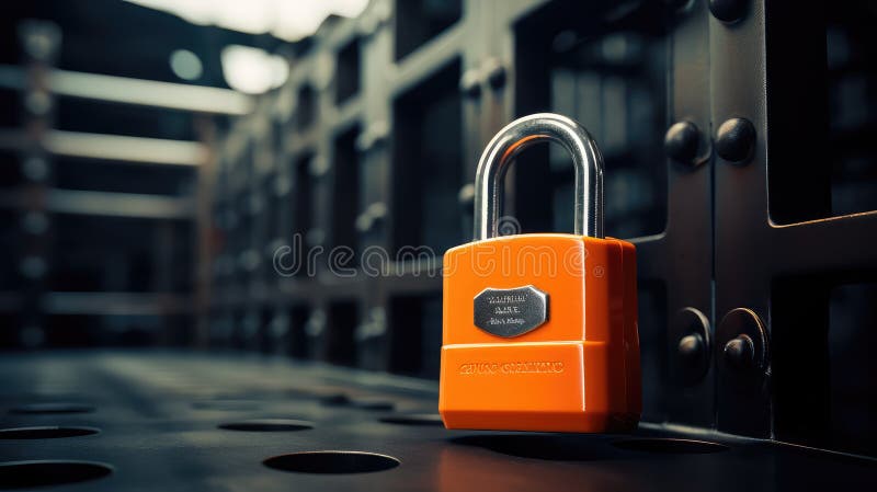 Visual security orange stock illustration. Illustration of shield ...