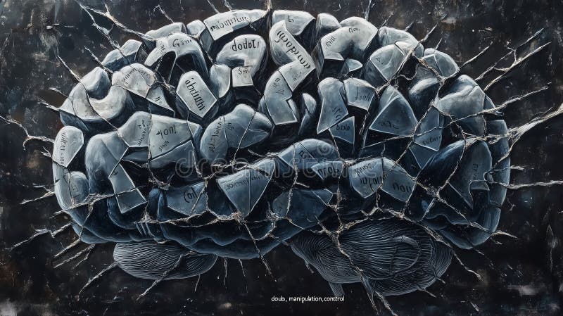 A Visual of Shattered Glass in the Shape of a Human Brain, with Stock ...