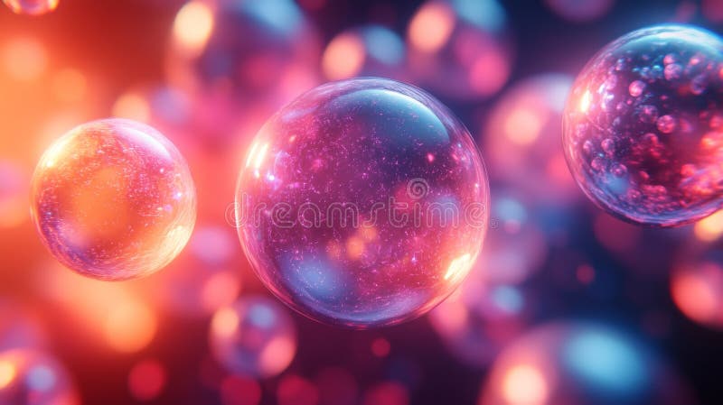 Colorful Abstract Bubbles Floating in a Vibrant Space Filled with Light ...