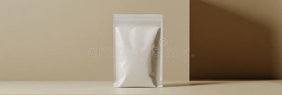 Blank Packaging Pouch Mockup on Neutral Surface with Wide Empty Zones ...