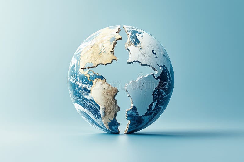 Visual Showcases Earth Divided into Two Parts, Highlighting Pristine ...