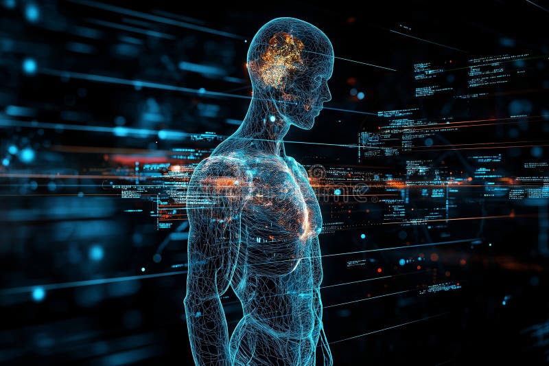Digital Representation of Human Body Stock Image - Image of generated ...
