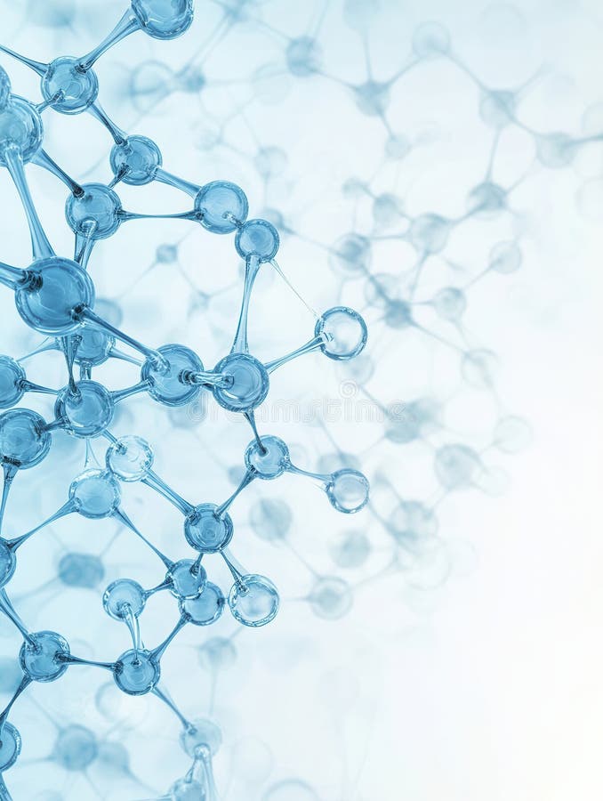 Abstract Light Blue Molecular Structure with a Clean Background for ...