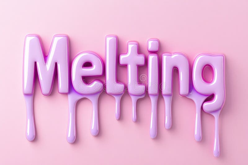 Melting Text Effect in Pink and Purple on a Soft Pastel Background ...