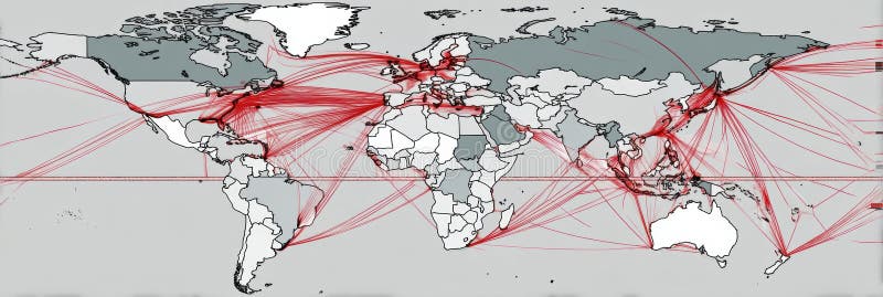 Global Trade Map Displaying Restricted Export Routes and Sanctions ...
