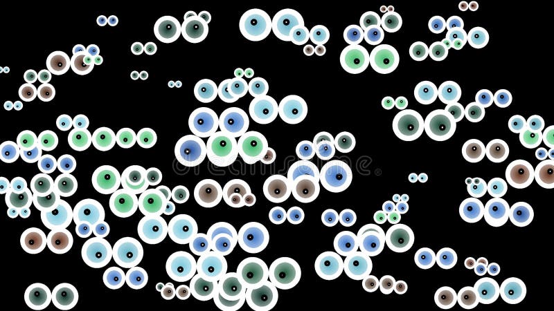 Numerous Pairs of Eyes Moving Slowly Across a Black Screen Stock Video ...