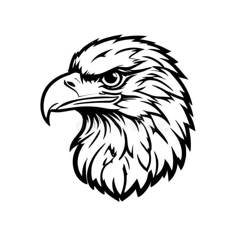 Visual Simple Line Art Eagle Icon, Isolated on White Background. Stock ...