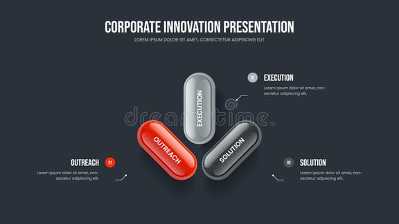 Visual Solution 3 Step Diagram Slideshow Template Stock Vector ...