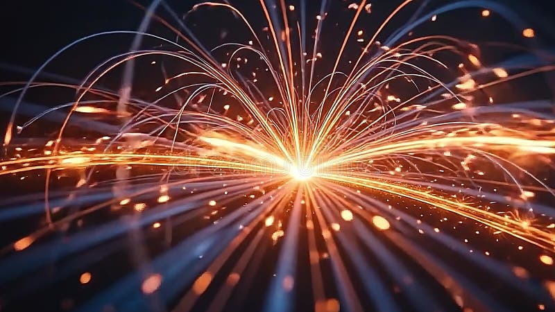 Visual Sparks Extend and Bend into a Rotating Starburst Generative AI ...