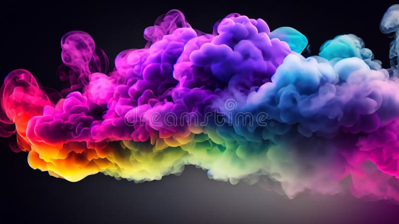 Visual Spectacle: Multi-Colored Smoke Clouds Background Stock Image ...