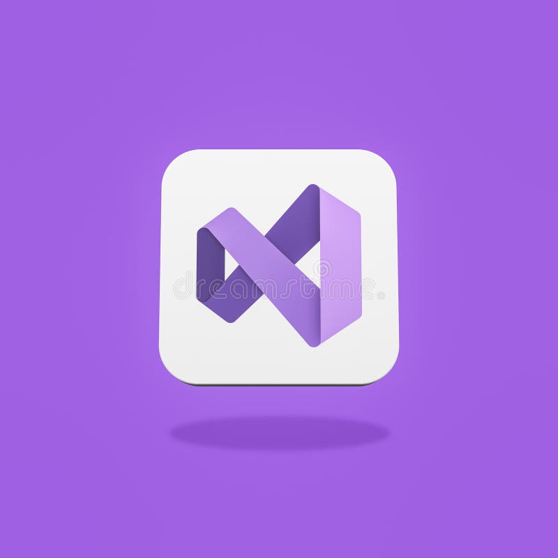 Visual Studio App Icon on Flat Purple Background Editorial Image ...