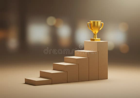 Visual Success Path Using Ascending Wooden Blocks Stock Illustration ...