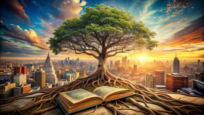 A Visual Symphony of Time Abstract Tree Depicts the Intertwined Past ...