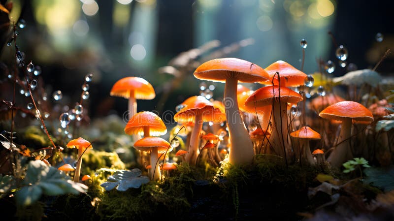 A Visual Symphony of Various Mushroom Species Harmoniously Growing ...