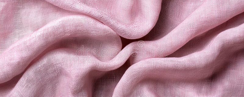 A Visual of a Tender Pink Fabric with Light Folds and Meticulously ...
