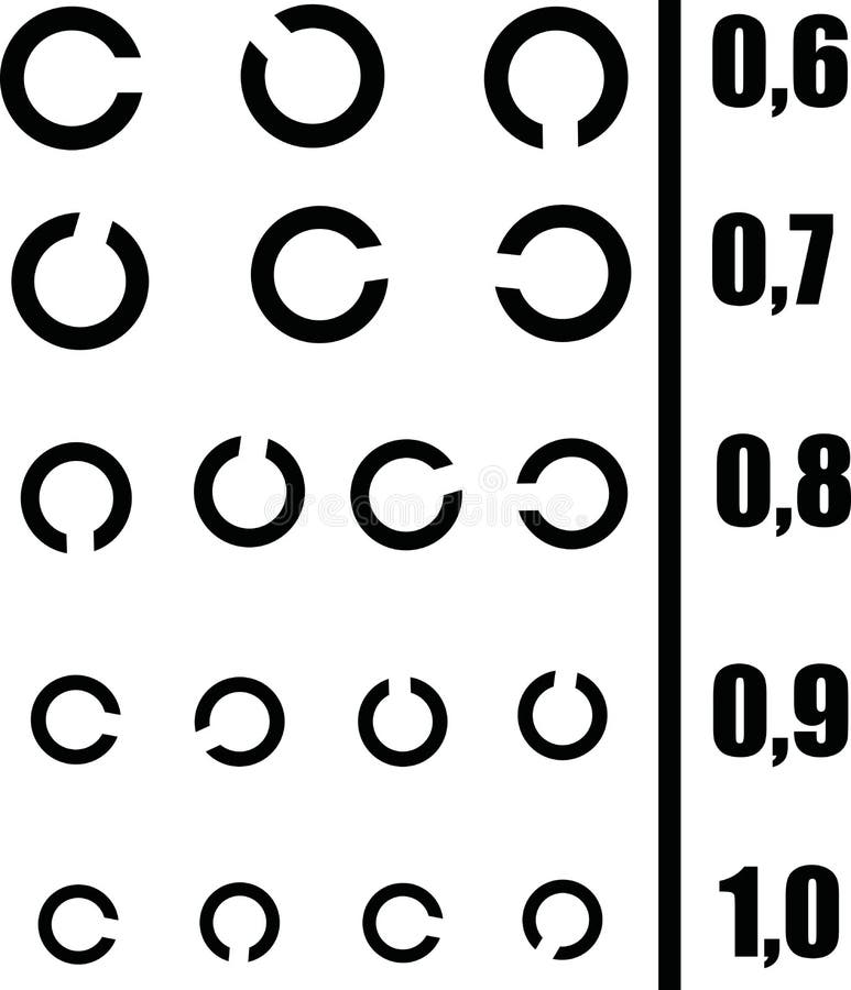 Visual test with circles stock vector. Illustration of eyeglasses ...