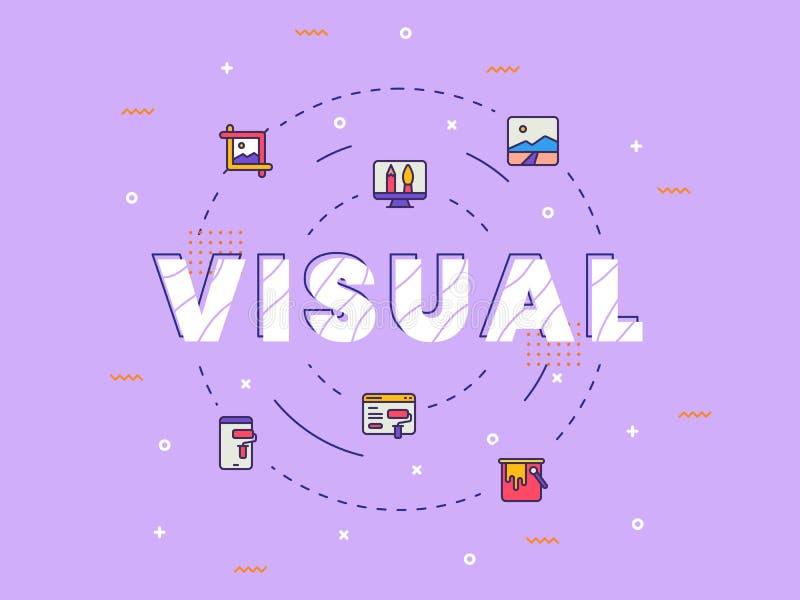 Visual Typography Calligraphy Word Art Background of Visual Icon Set ...