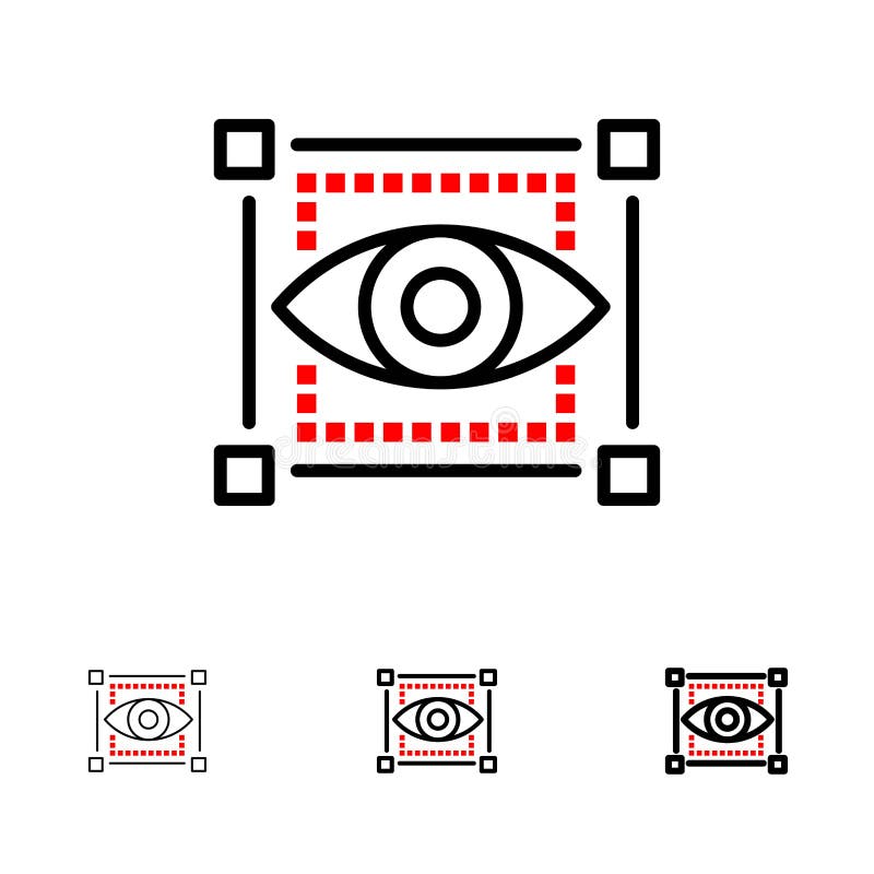Visual, View, Sketching, Eye Bold and Thin Black Line Icon Set Stock ...