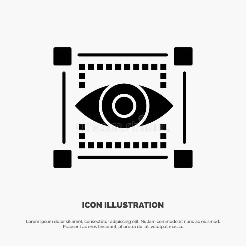 Visual, View, Sketching, Eye Solid Black Glyph Icon Stock Vector ...