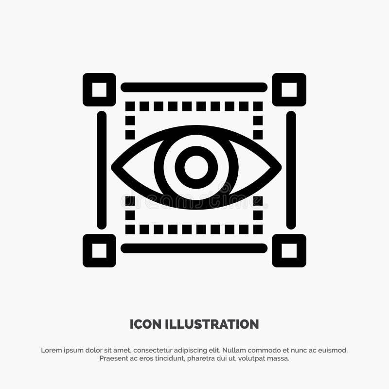 Visual, View, Sketching, Eye Vector Line Icon Stock Vector ...