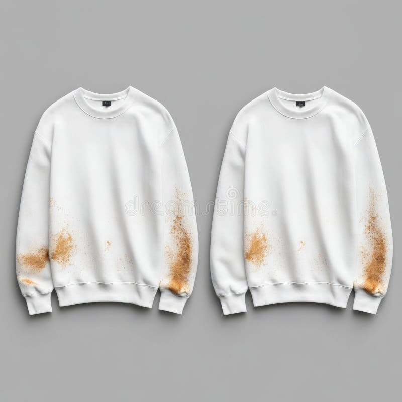 A Visual of a White Sweatshirt, Half Perfectly Clean and the Other Half ...