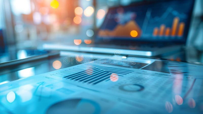 Financial Charts on Display. Stock Illustration - Illustration of ...